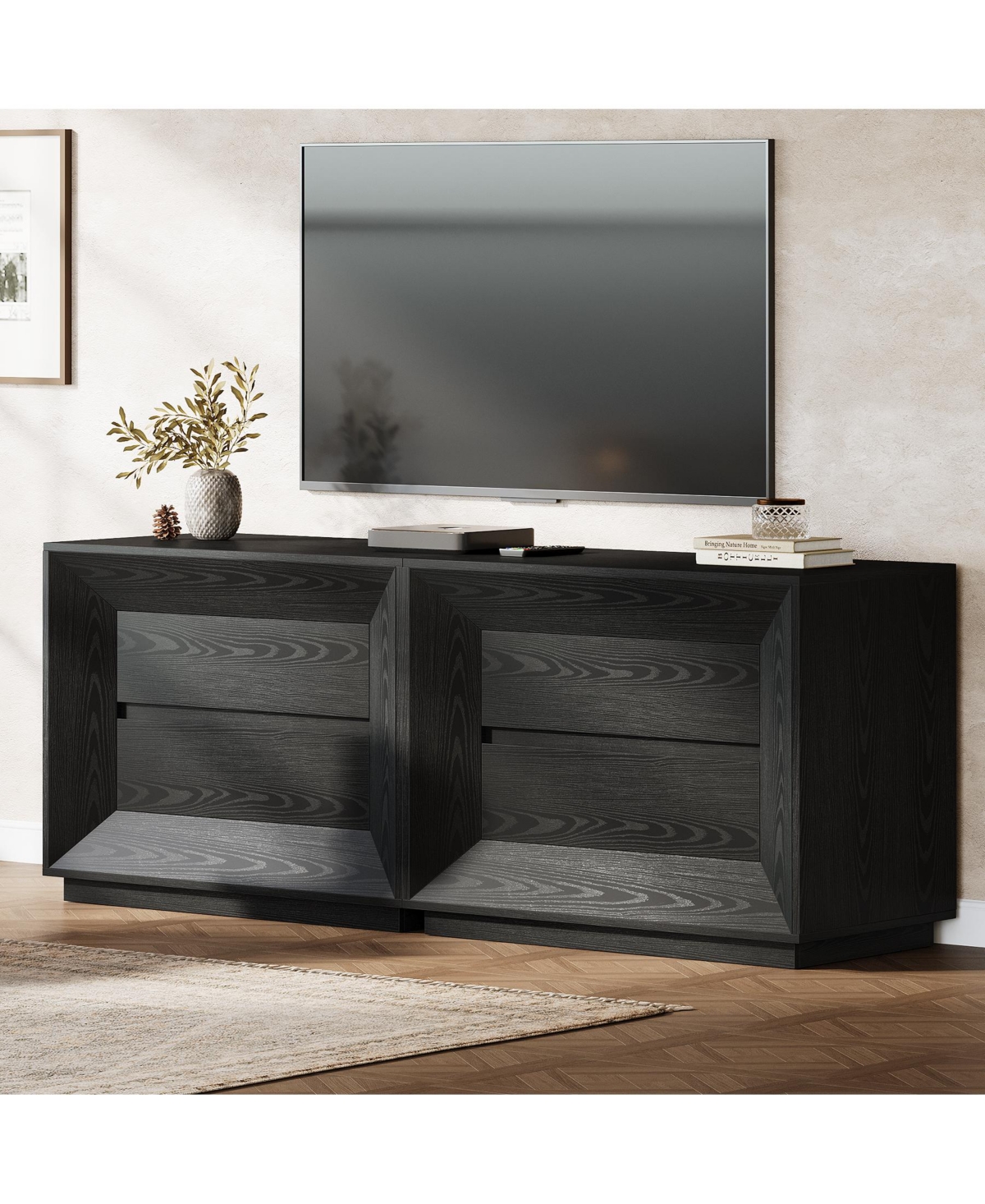 Click here for Tribesigns Nightstand  Large Night Stand with 2 Dr... prices