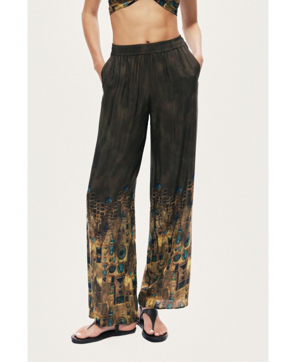 Click here for Nocturne Womens Printed Straight Leg Pants - Multi... prices