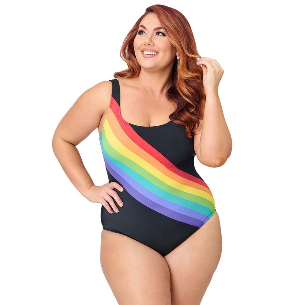 Click here for Unique Vintage Plus Size Huntington Swimsuit - Bla... prices