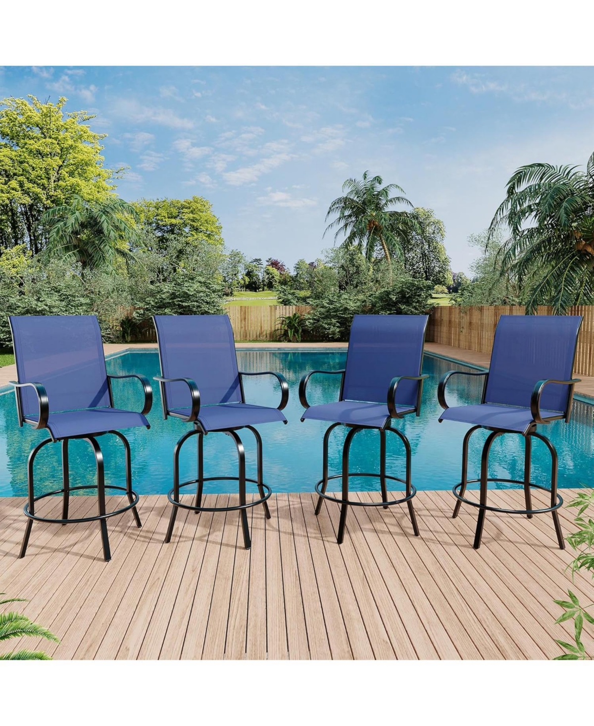 Click here for gaomon 4 Pcs Outdoor Swivel Bar Stools Set  All We... prices