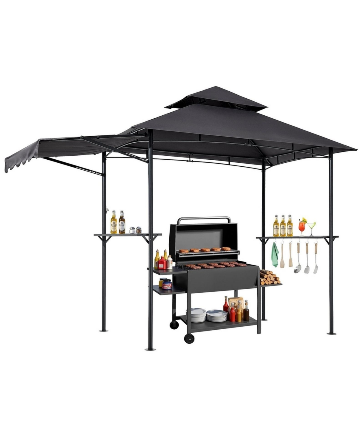 Click here for Sugift 8 x 5 ft Bbq Grill Gazebo Double Tiered Top... prices
