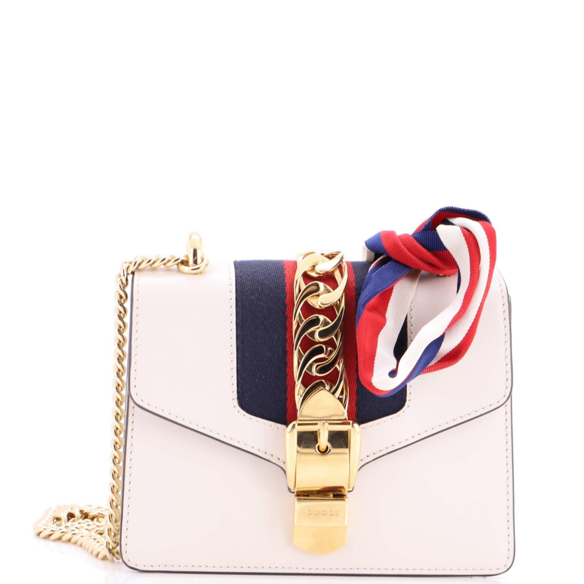 Click here for Pre-Owned Gucci Mini Sylvie Chain Shoulder Bag Lea... prices