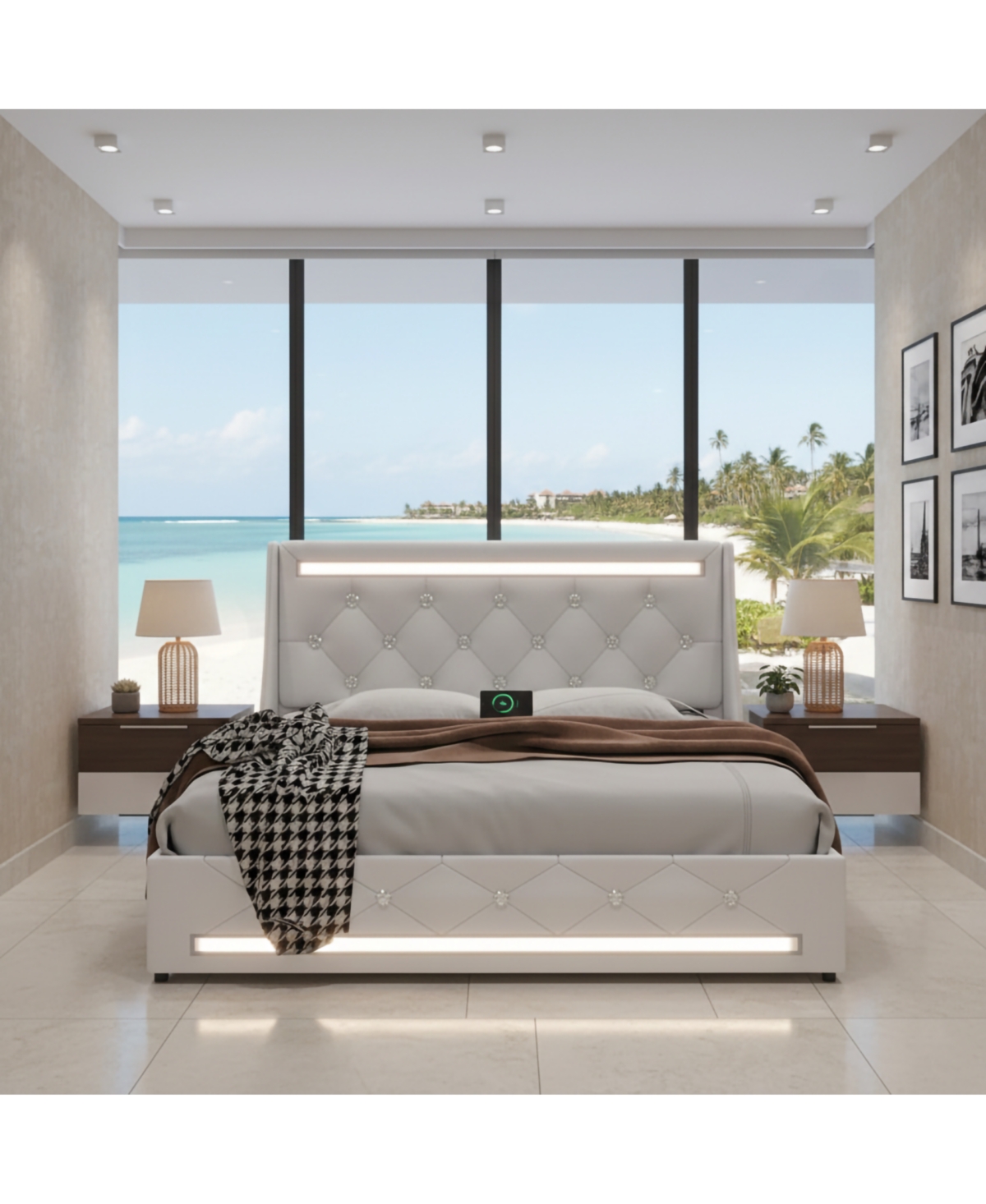 Click here for Rainsken Upholstered Queen Size Platform Bed Frame... prices