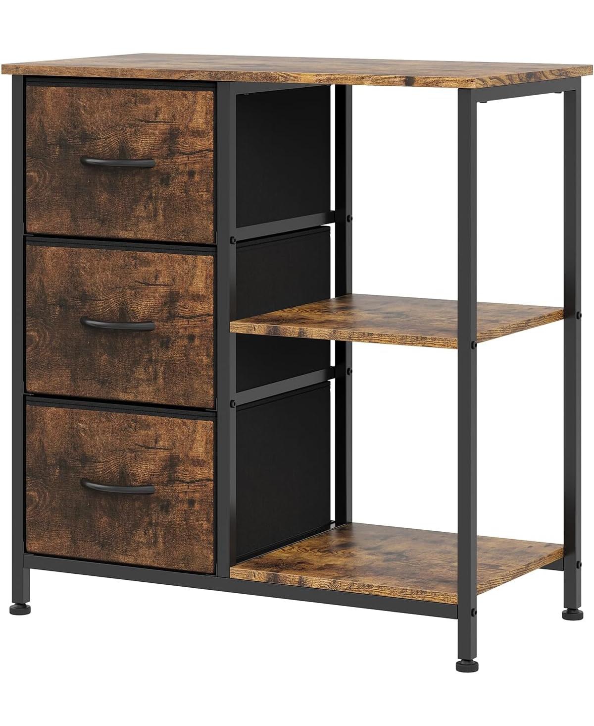 Click here for gaomon 3-Drawer Filing Cabinet with Open Shelves a... prices