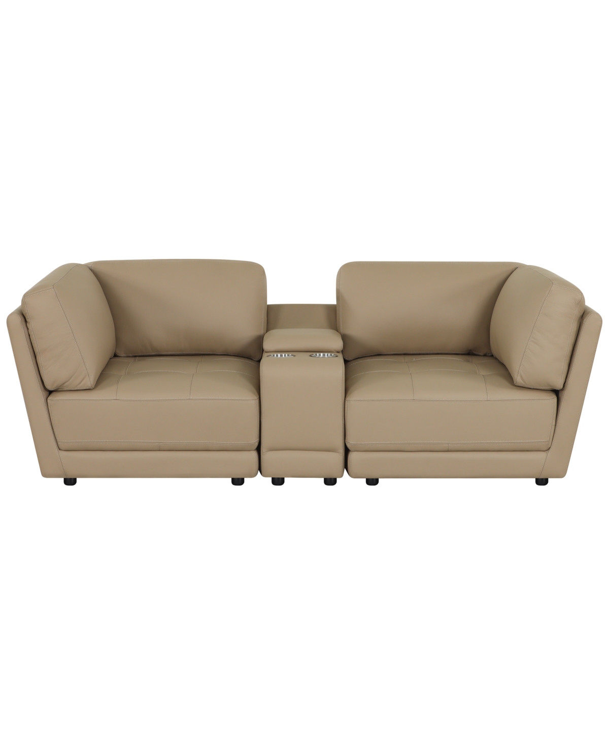 Click here for Versa 3-Piece Leather Console Sofa - Cappuccino prices