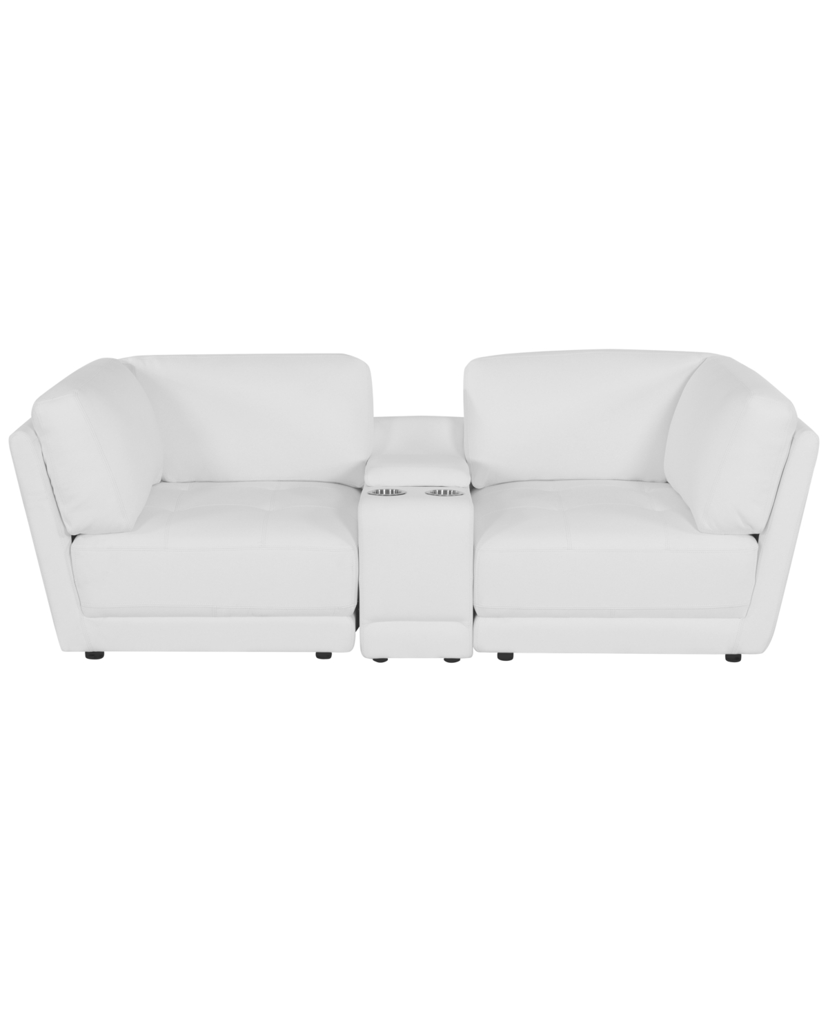 Click here for Versa 3-Piece Leather Console Sofa - White prices