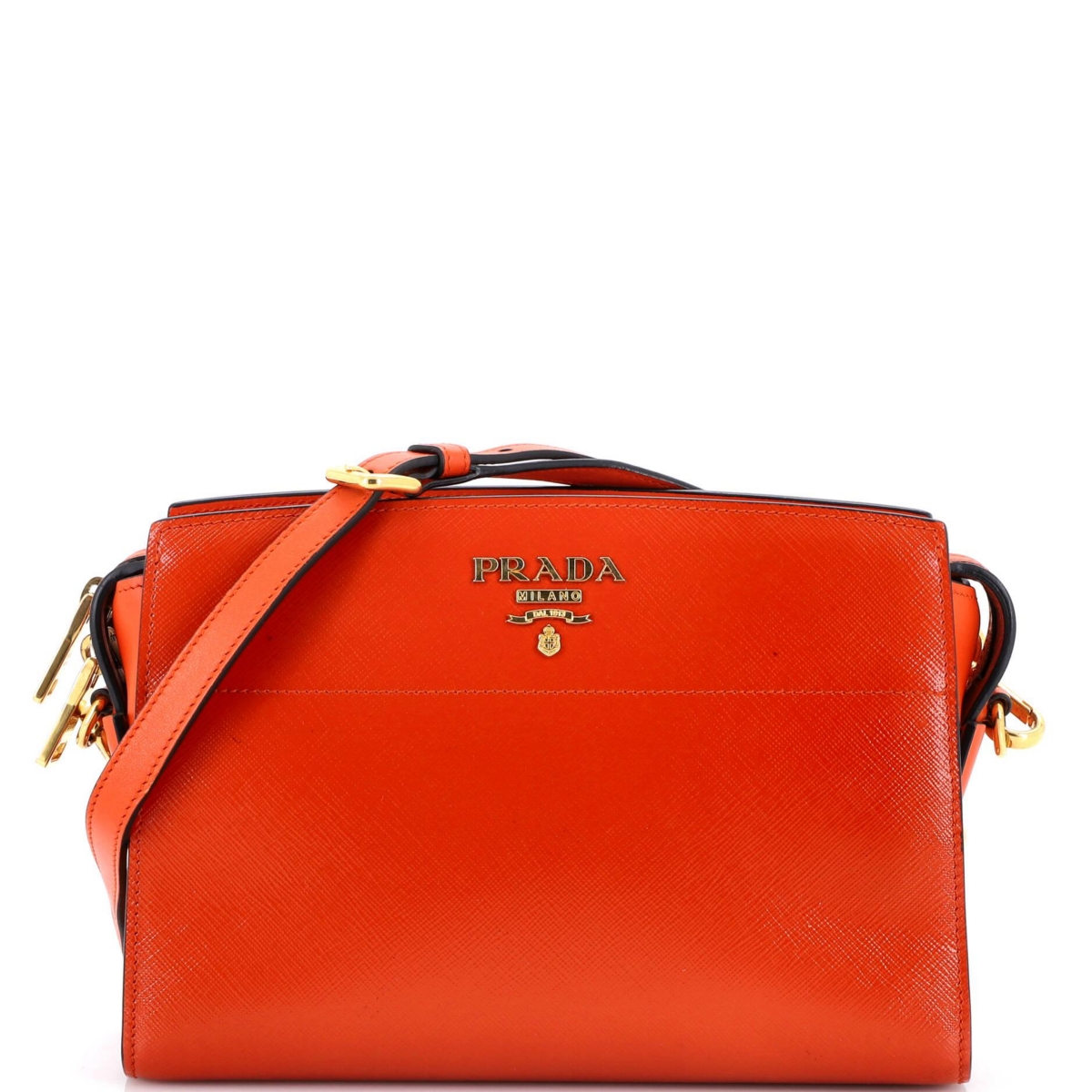 Click here for Pre-Owned Prada Bibliotheque Crossbody Saffiano Le... prices