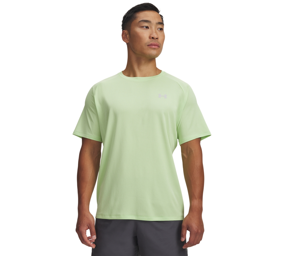 Under Armour Mens Ua Tech Textured Performance T-Shirt - Lumos Lime/Mod Gray