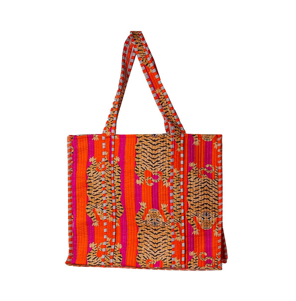 Click here for Verve Culture Quilted Feline Tote - Orange prices