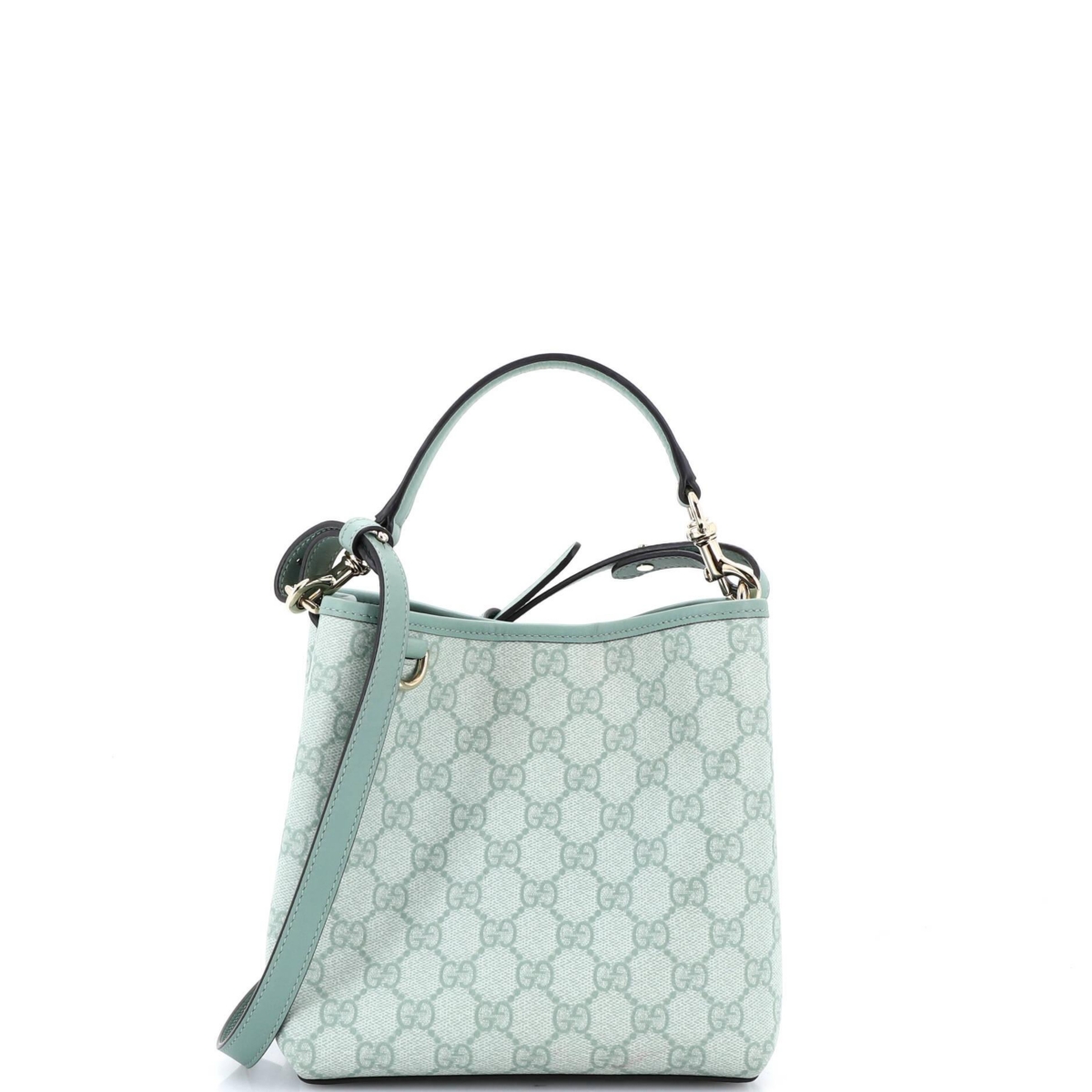 Click here for Pre-Owned Gucci Small Gg Emblem Bucket Bag Gg Coat... prices