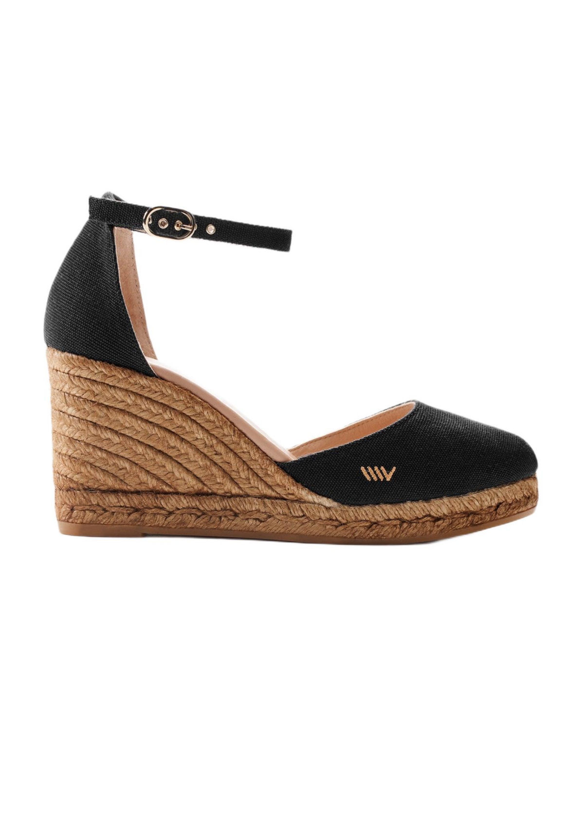 Click here for Estartit Canvas Espadrille Wedges - Black prices