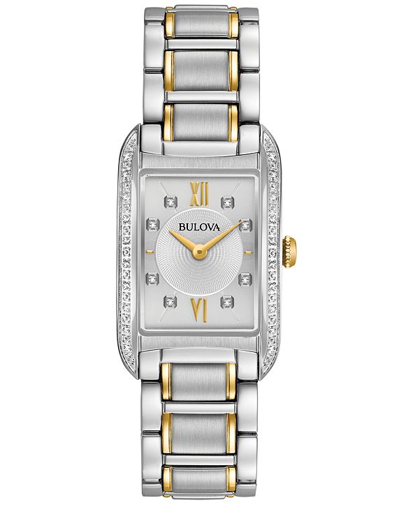 Bulova Women's Diamond Accent Two-Tone Stainless Steel Bracelet Watch ...