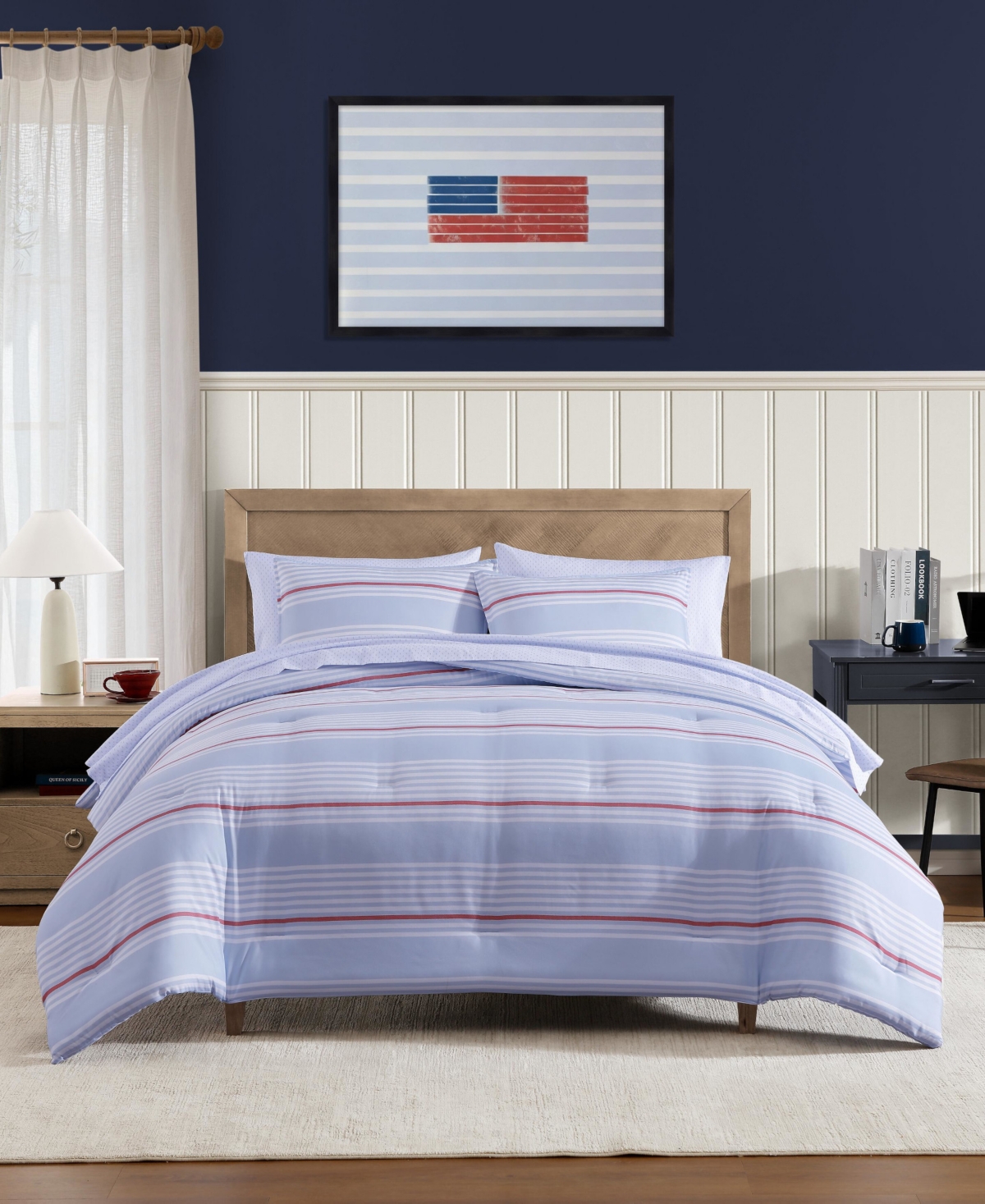 Click here for Tommy Hilfiger Lido Stripe Washed Microfiber 7-Pc.... prices