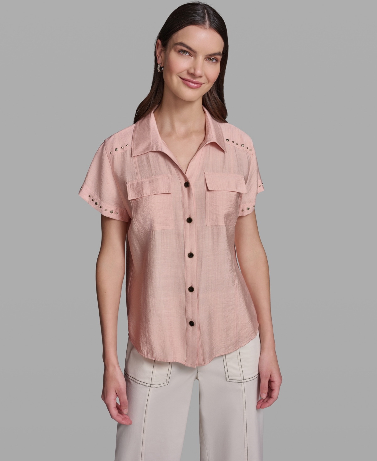 Click here for Karl Lagerfeld Paris Womens Short-Sleeve Camp Coll... prices