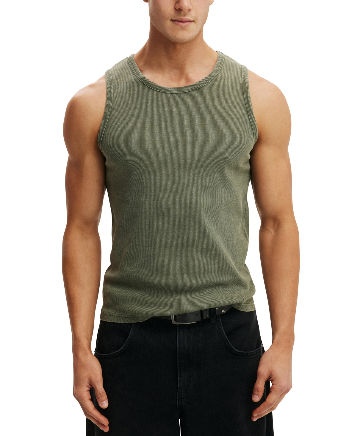 Click here for Cotton On Mens Rib Tank T-shirts - Green prices