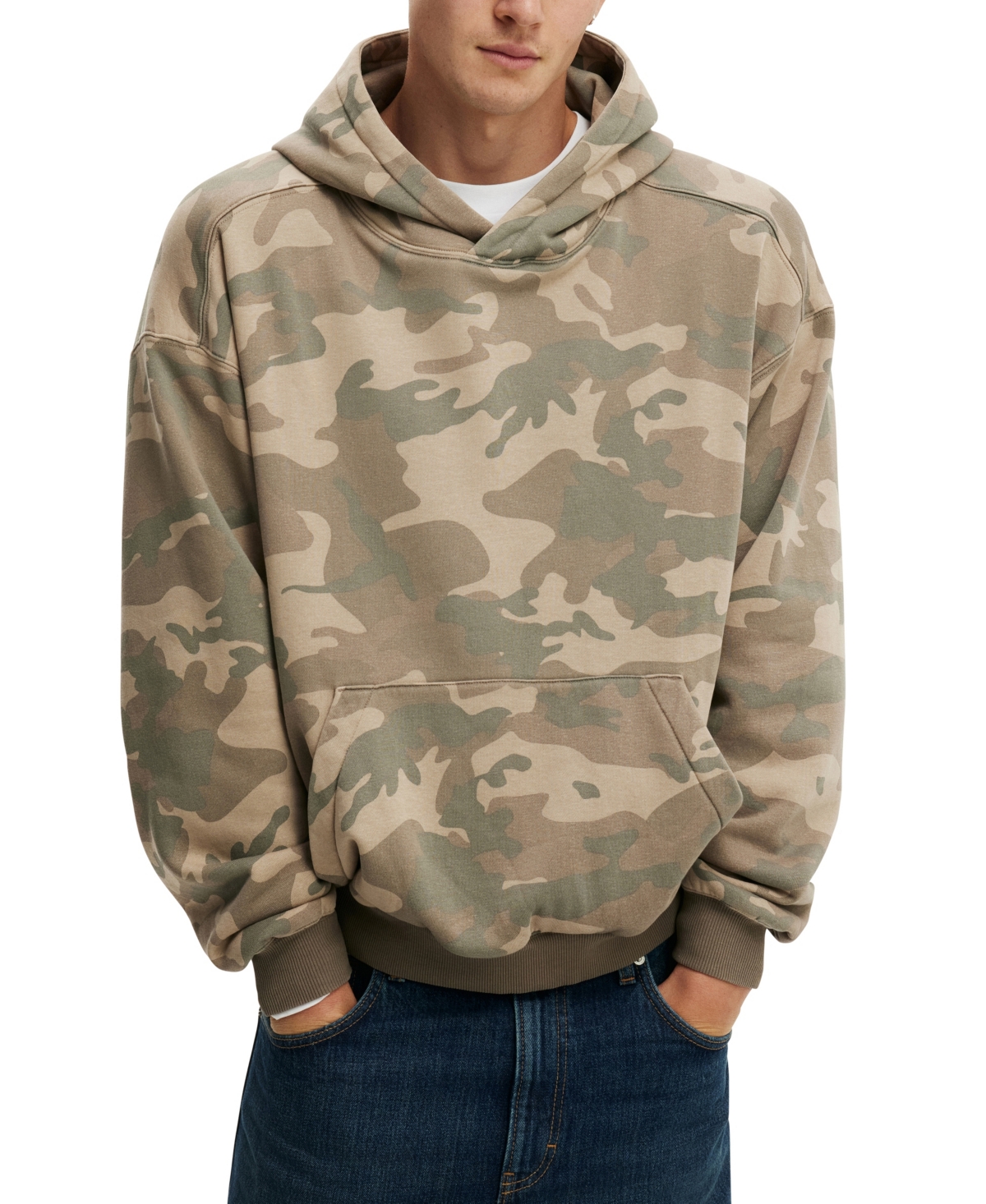 Click here for Cotton On Mens Modern Box-Fit Hoodie - Green prices