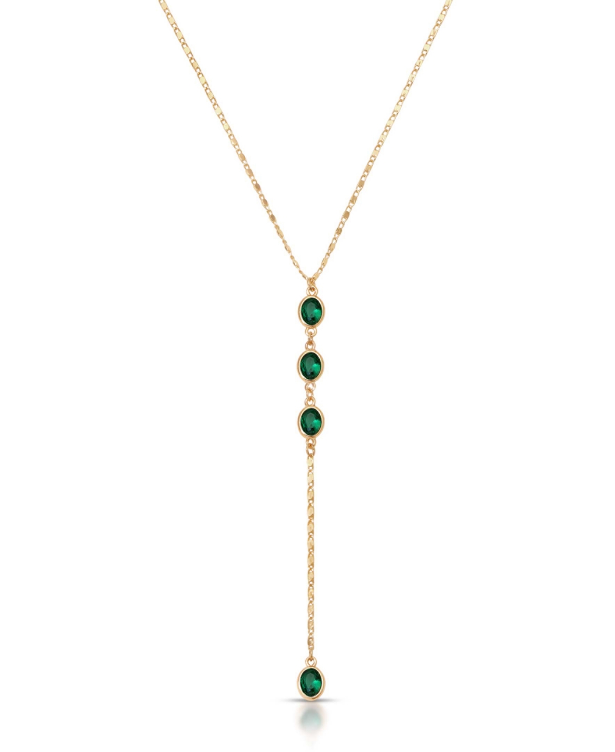 Click here for Ettika Bezel Sparkle Dip Lariat Necklace - Green prices