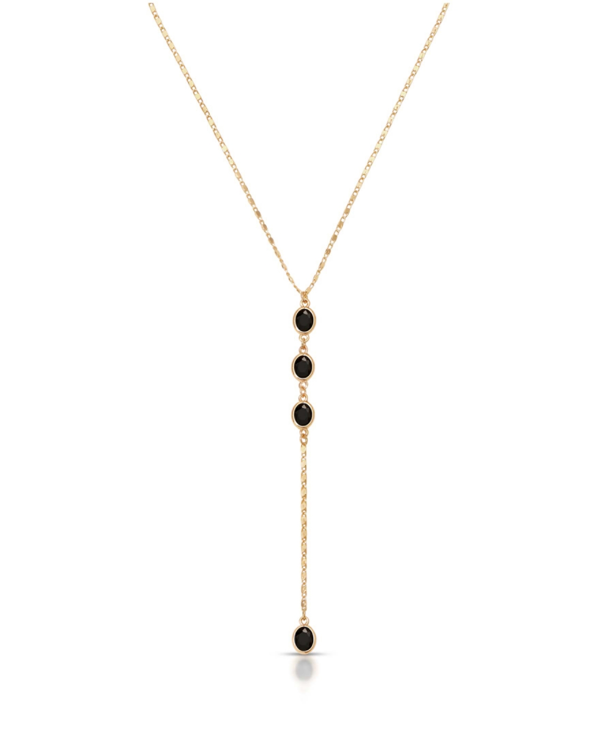 Click here for Ettika Bezel Sparkle Dip Lariat Necklace - Black prices