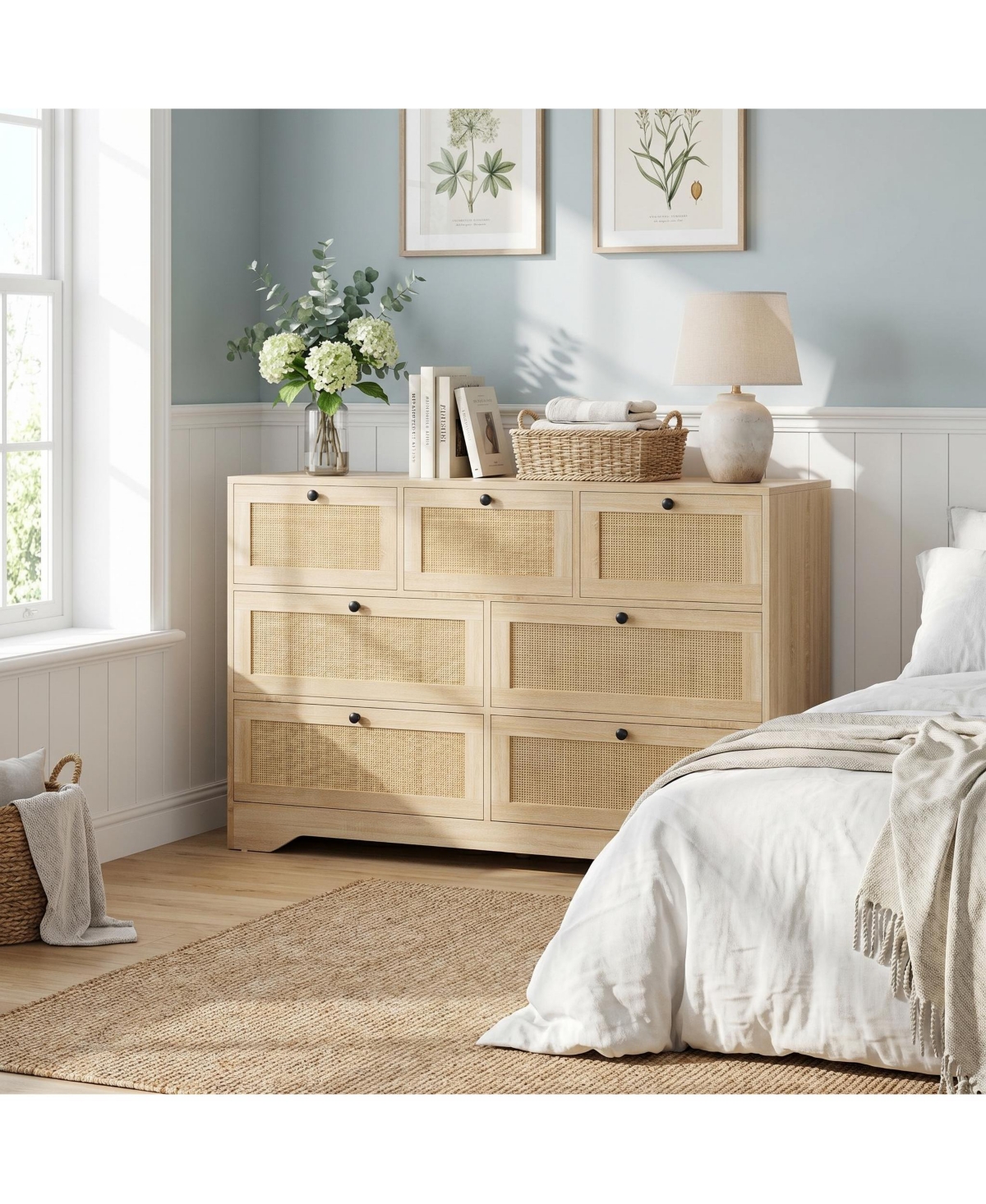 Click here for homfan Farmhouse Rattan Dresser with Multiple Stor... prices