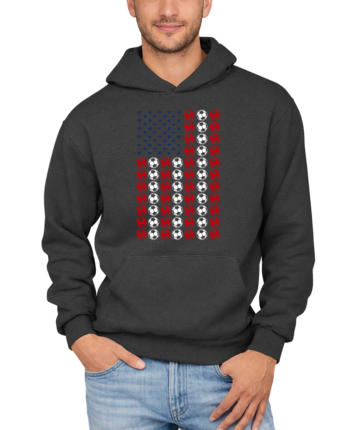 Click here for La Pop Art Mens Ball Flag Word Art Hooded Sweatshi... prices