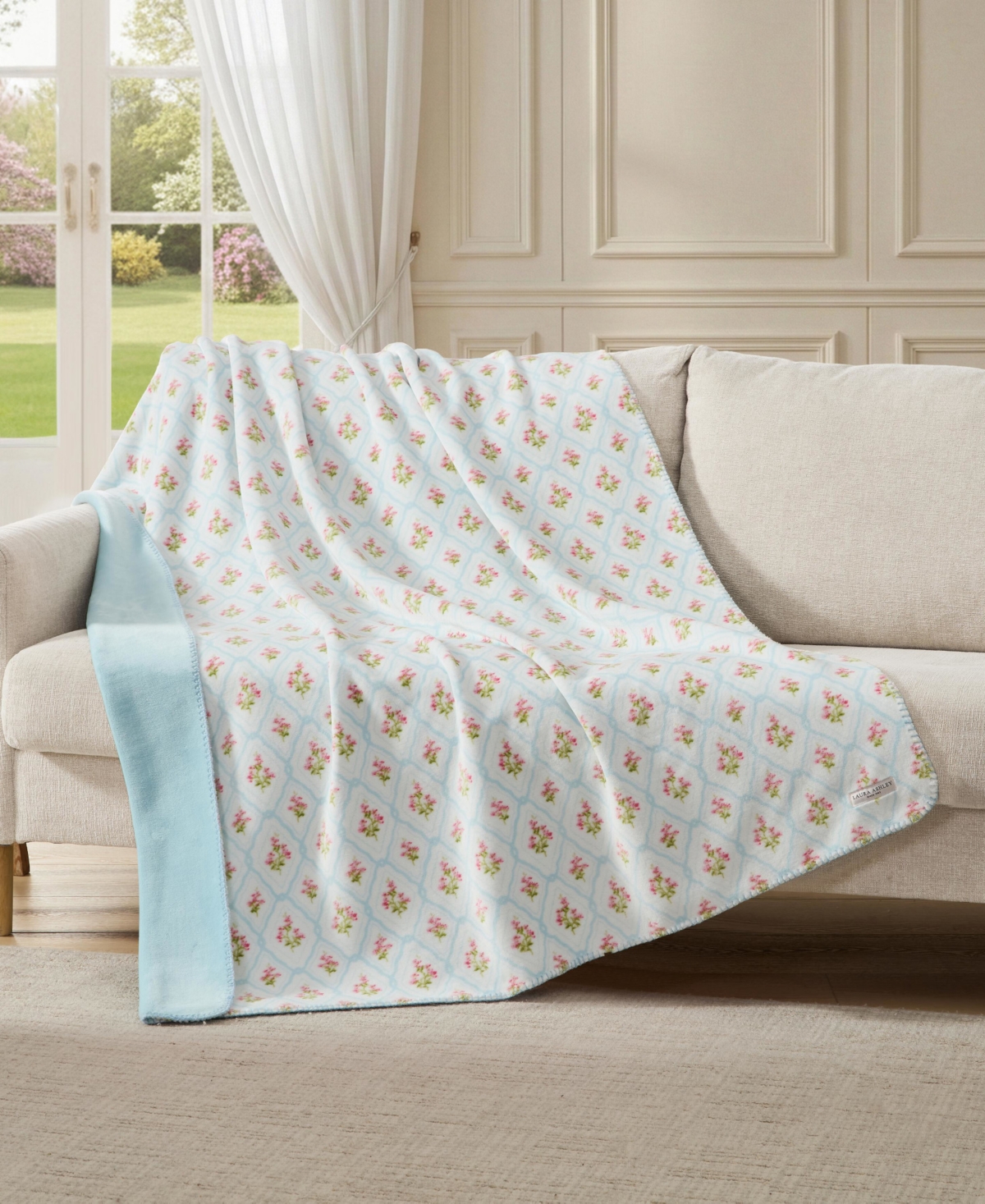 Click here for Laura Ashley Pinford Trellis Printed Plush Reversi... prices
