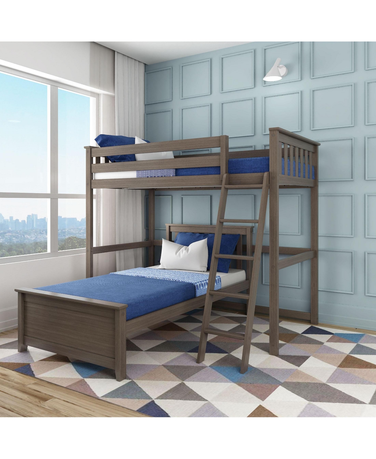 Click here for Max & Lily Solid Wood L-Shaped Bunk Bed Twin over... prices