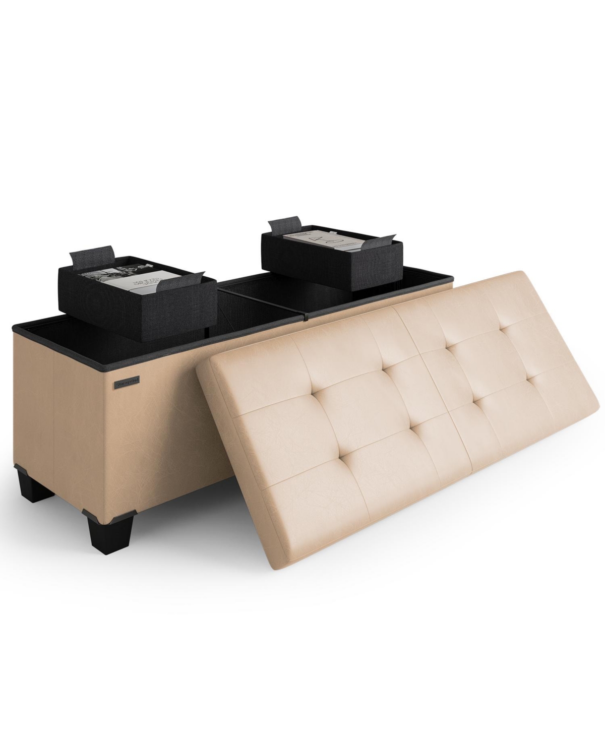 Click here for Nestl 43 Inch Leatherette or Fabric Finish Ottoman... prices