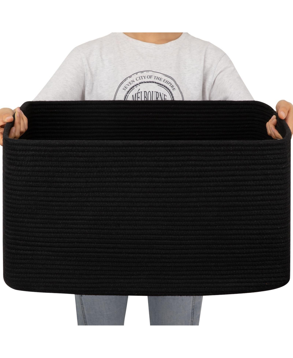 Click here for Gnuadz Large Woven Cotton Rope Storage Basket with... prices