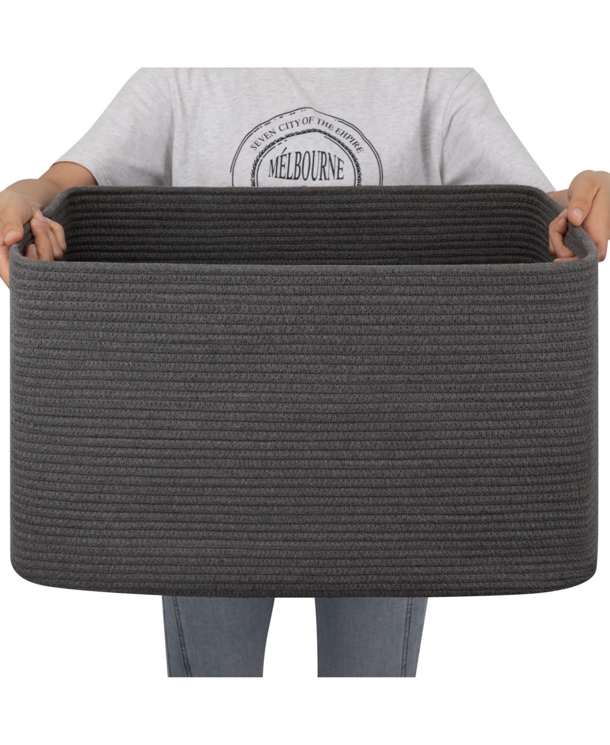 Click here for Gnuadz Large Woven Cotton Rope Storage Basket with... prices