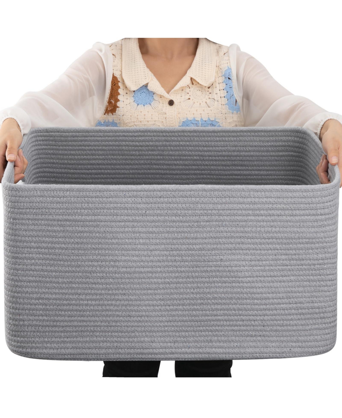 Click here for Gnuadz Large Woven Cotton Rope Storage Basket with... prices