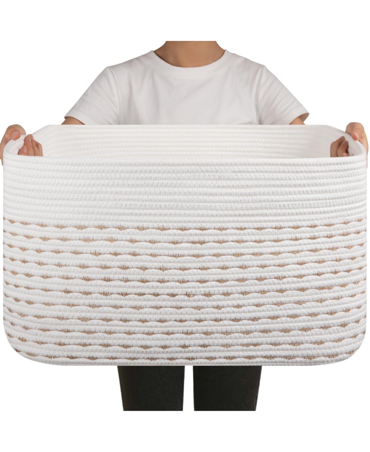 Click here for Gnuadz Large Woven Cotton Rope Storage Basket with... prices