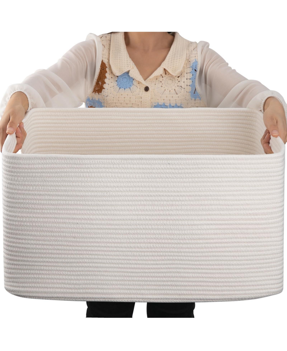 Click here for Gnuadz Large Woven Cotton Rope Storage Basket with... prices