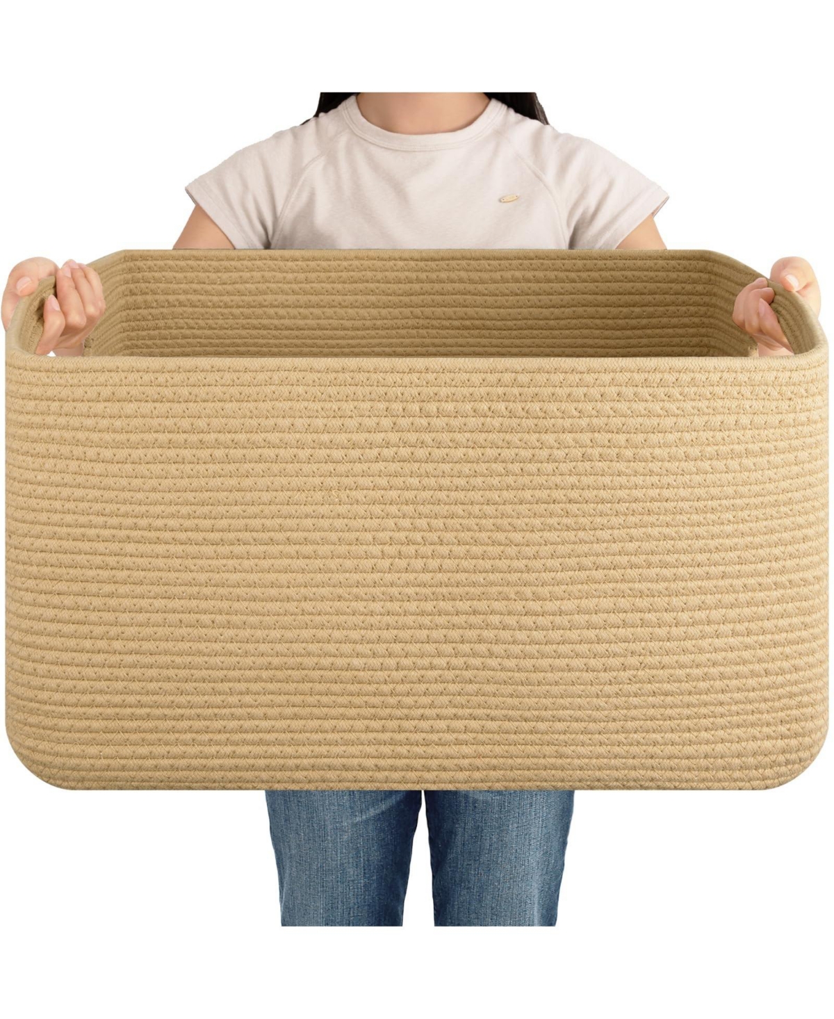 Click here for Gnuadz Large Woven Cotton Rope Storage Basket with... prices