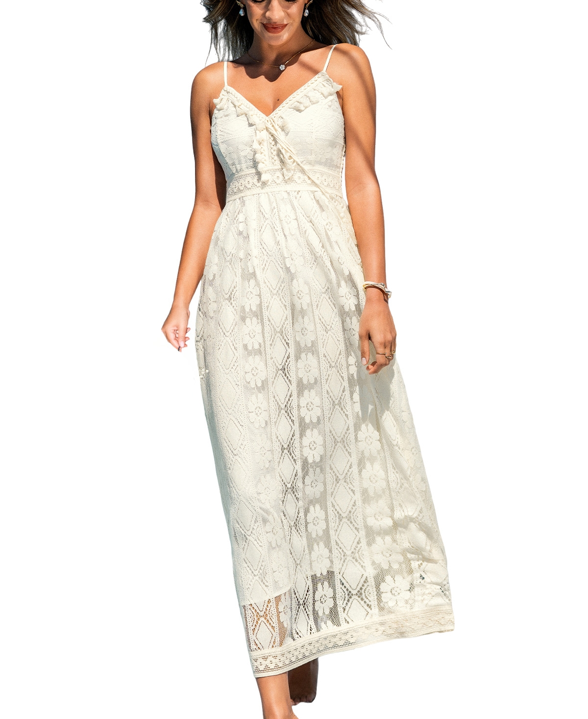 Click here for Cupshe Womens V-Neck Unlined Pull-On Beach Dress -... prices