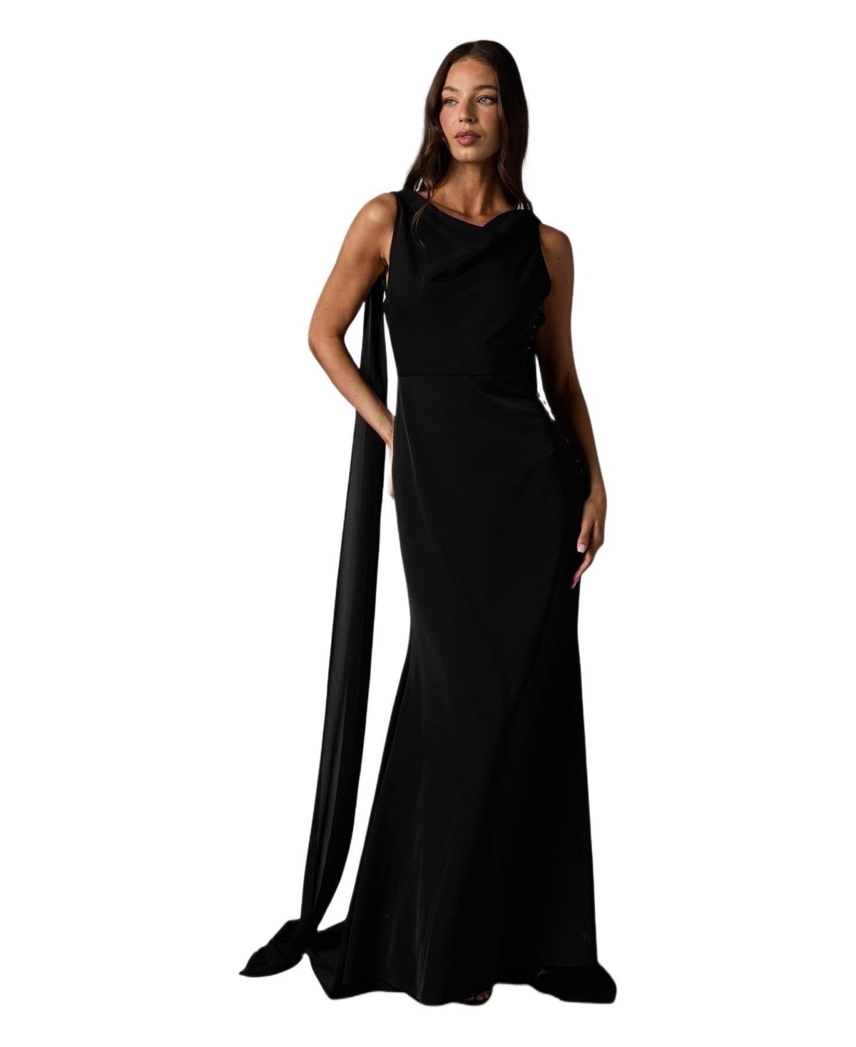 Click here for Coast Womens Cowl Back Crepe Maxi Dress - Black prices