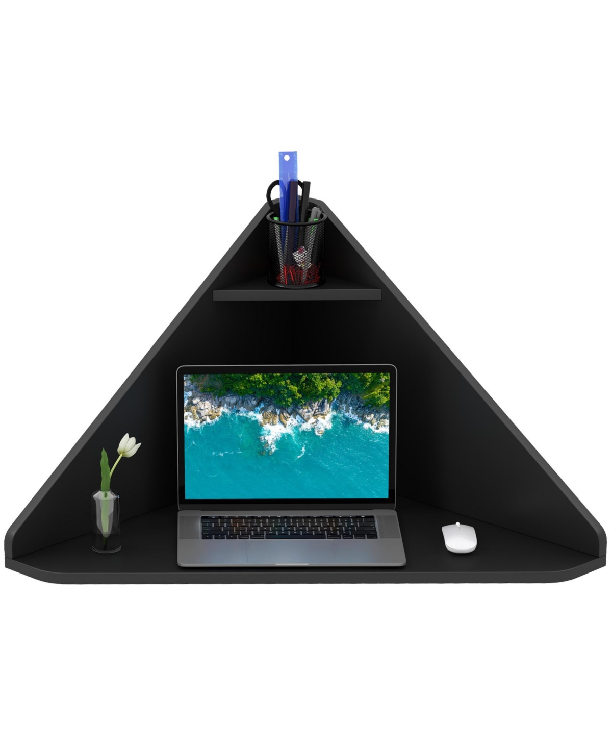 Click here for Sugift Floating Triangular Corner Computer Desk wi... prices