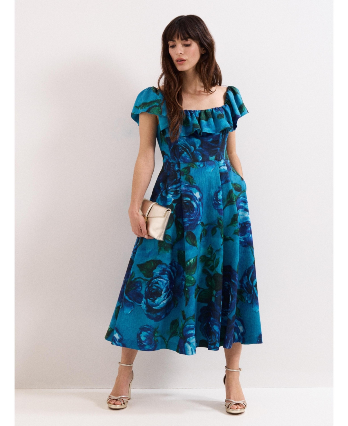 Click here for Phase Eight Womens Brianne Floral Midi Dress - Dar... prices
