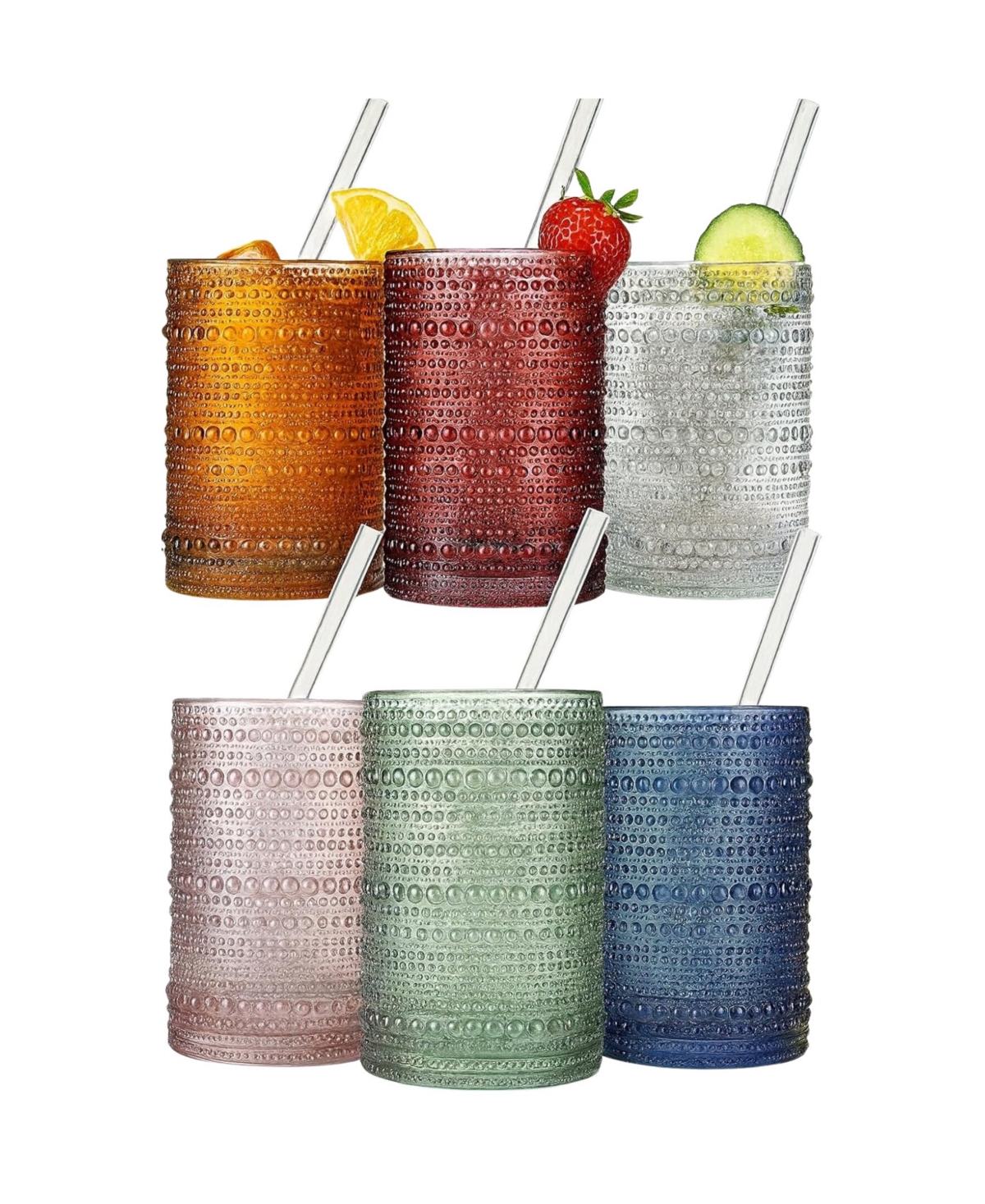 Click here for The Wine Savant Muted Hobnail Highball Glasses Wit... prices