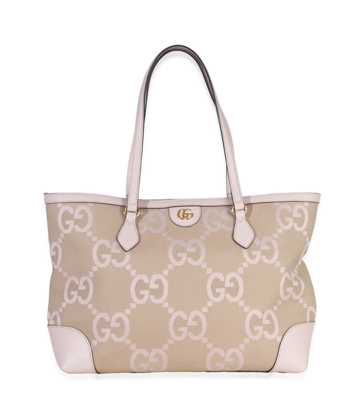 Click here for Pre-Owned Gucci Pink Monogram Jumbo Gg Textured Ca... prices