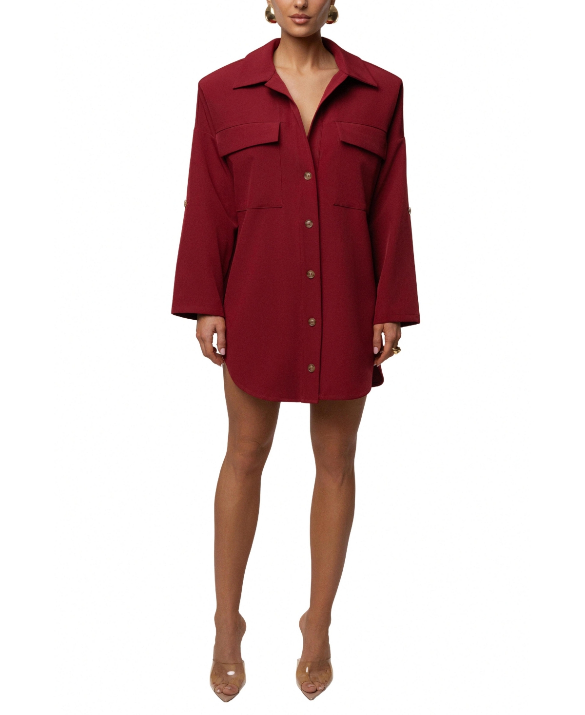 Click here for Jluxlabel Womens Downtime Collared Shirt Dress - R... prices