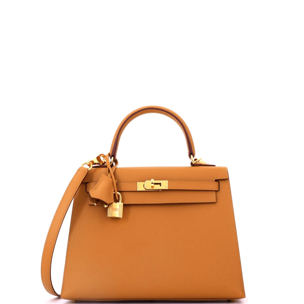 Click here for Pre-Owned HERMES Kelly 25 Handbag Brown Epsom with... prices
