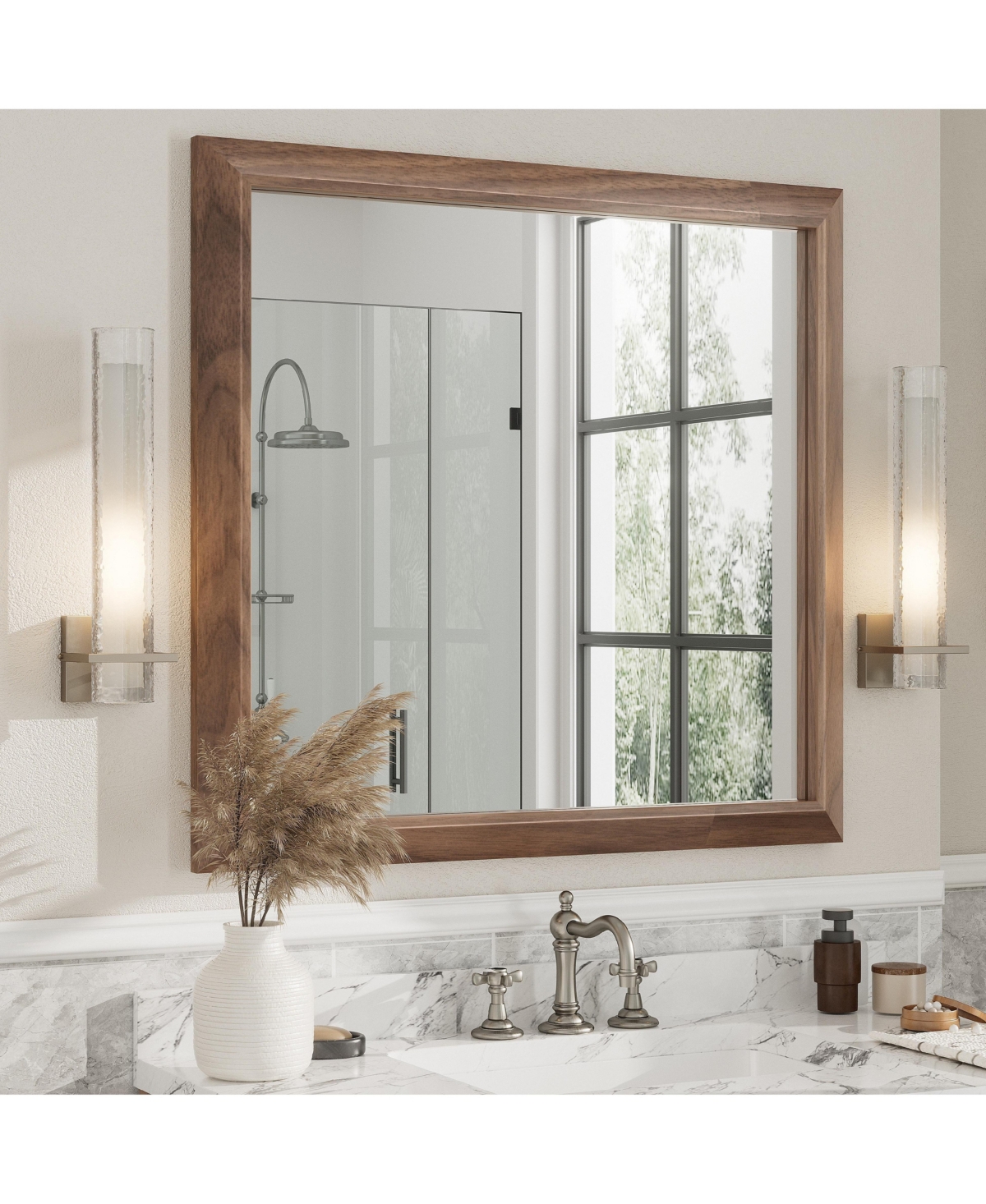 Click here for Apmir 38 x 40 Inch Thick Metal Framed Wall Mirrors... prices