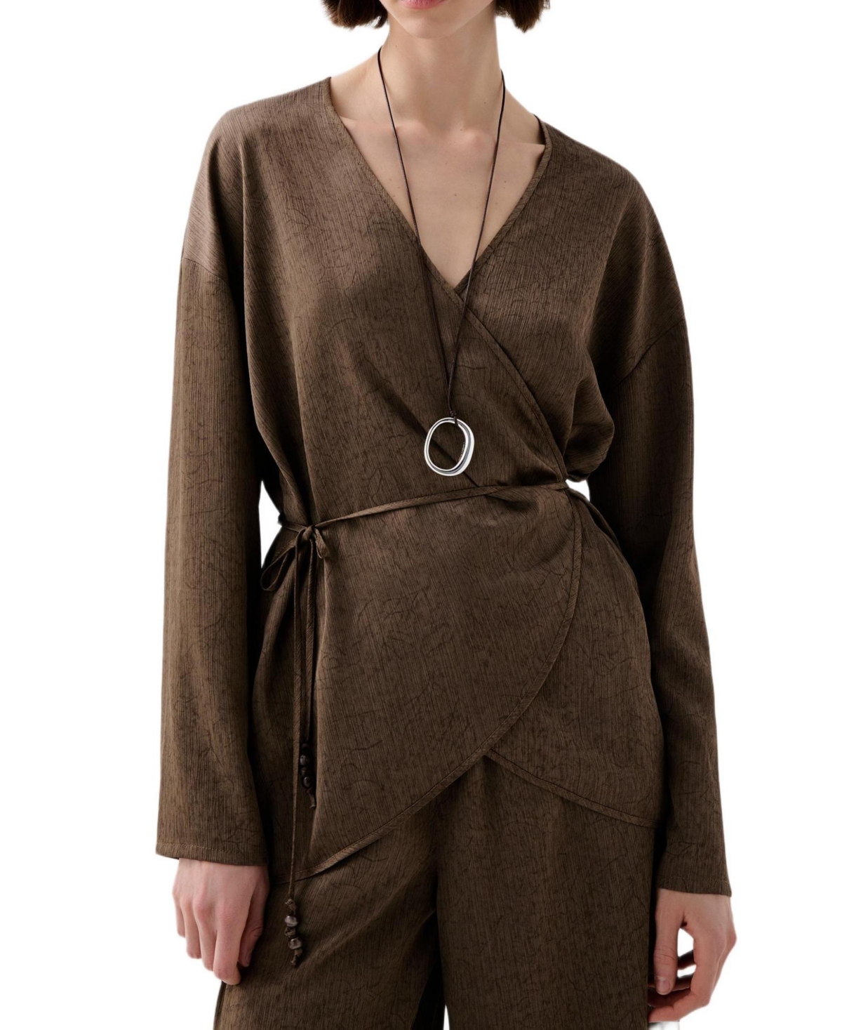 Click here for Scalpers Womens Crinkle Kaftan - Khaki prices