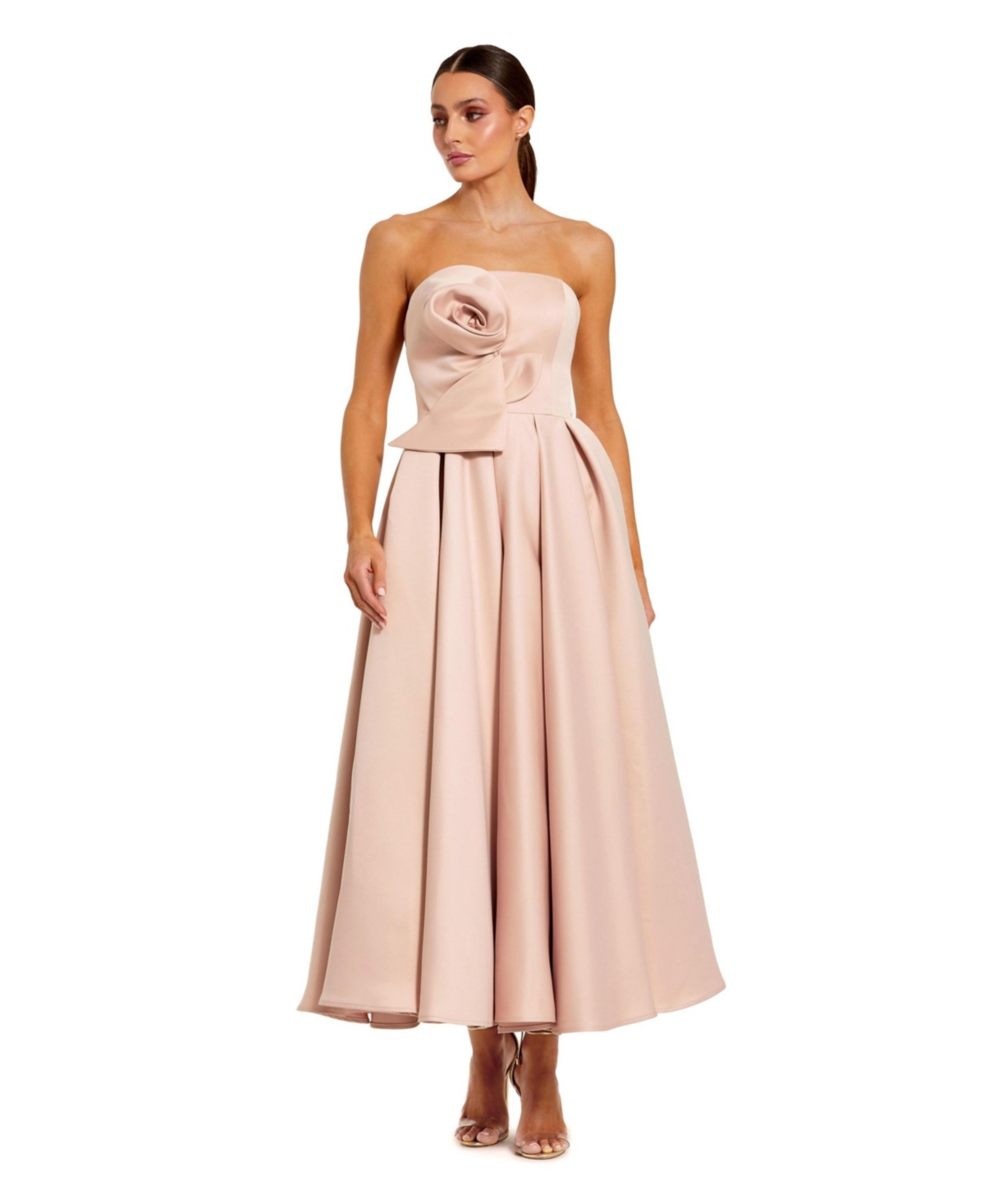 Click here for Mac Duggal Womens Strapless Satin A Line Midi Dres... prices