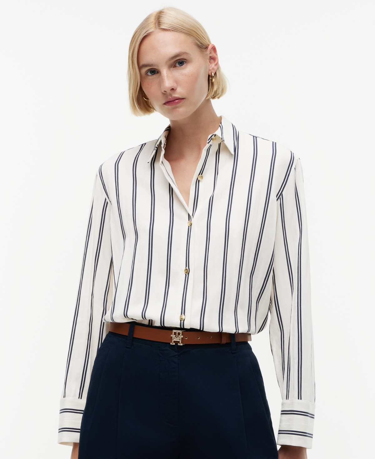 Click here for Tommy Hilfiger Womens Linen Nautical Stripe Shirt... prices