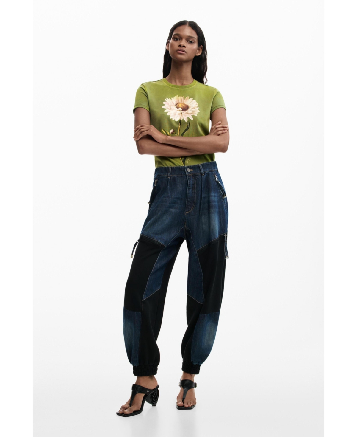 Click here for Desigual Womens Patchwork denim trousers - Medium... prices