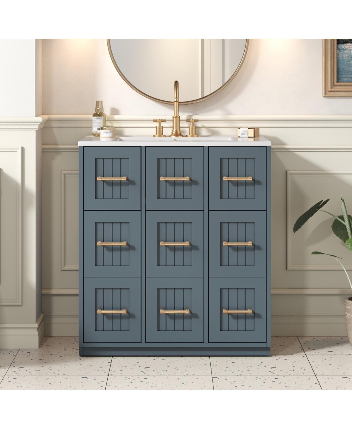 Click here for Sillysis 30 Inch Modern Bathroom Vanity with Ceram... prices