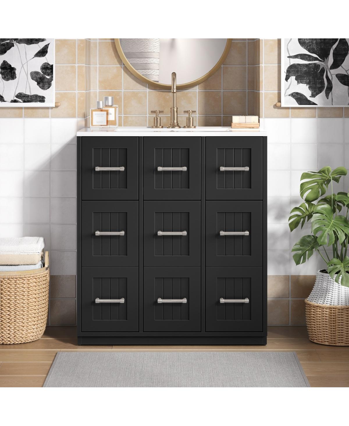 Click here for Sillysis 30 Inch Modern Bathroom Vanity with Ceram... prices
