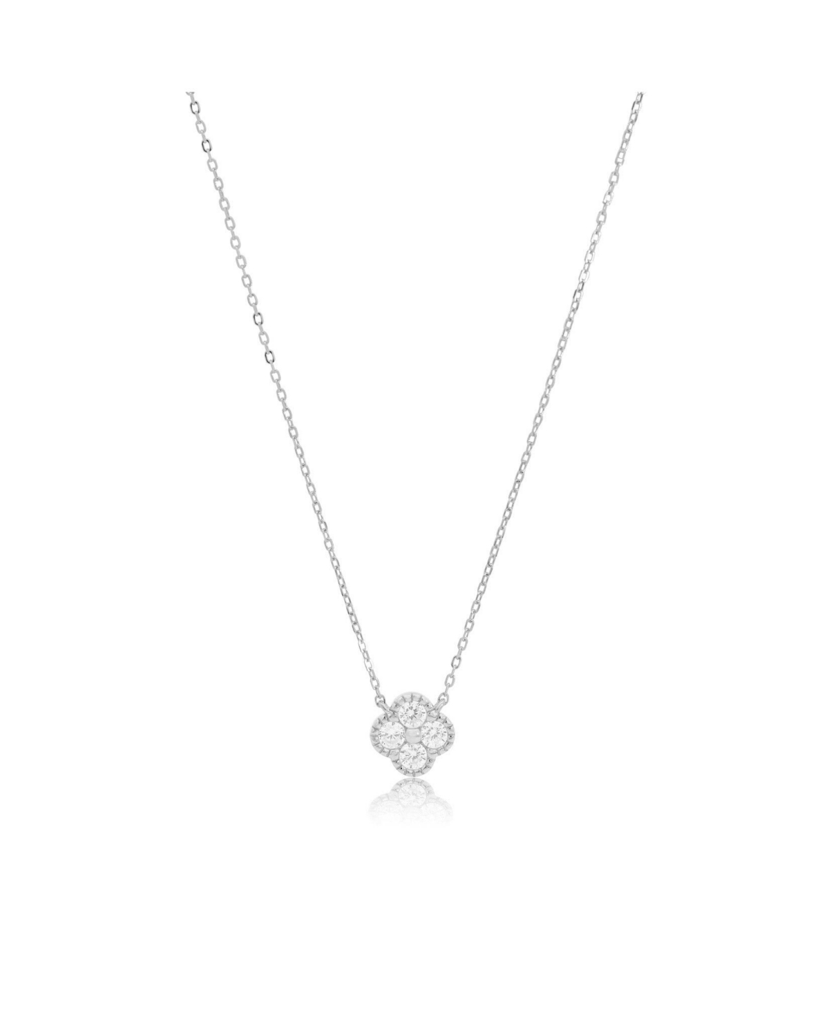 Click here for The Lovery Cz Single Clover Necklace Sterling Silv... prices