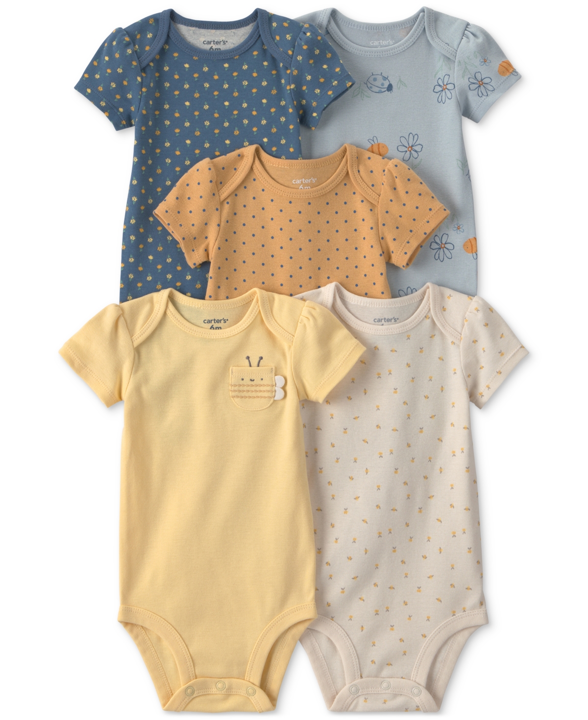 Click here for Carters Baby Girls Floral Print Bodysuits  5-Pack... prices